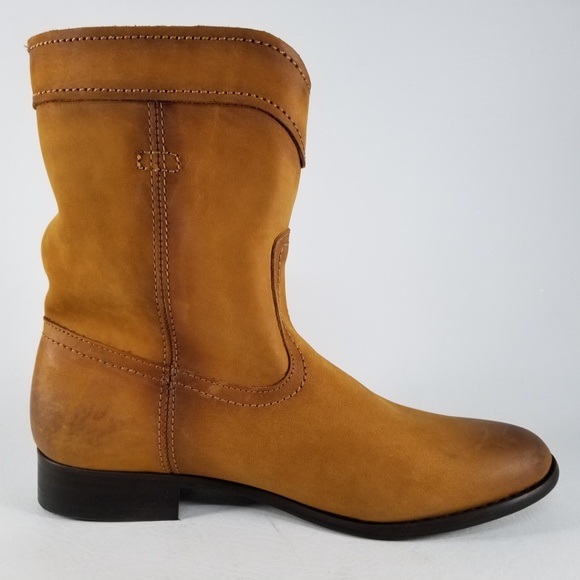 Frye | Shoes | Frye Cara Roper Short Leather Cowboy Boots Cognac | Poshmark